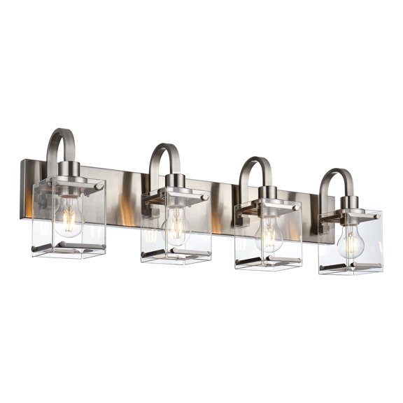 Miniyam 8-Light Black Bathroom Vanity Light, Industrial Farmhouse Wall ...
