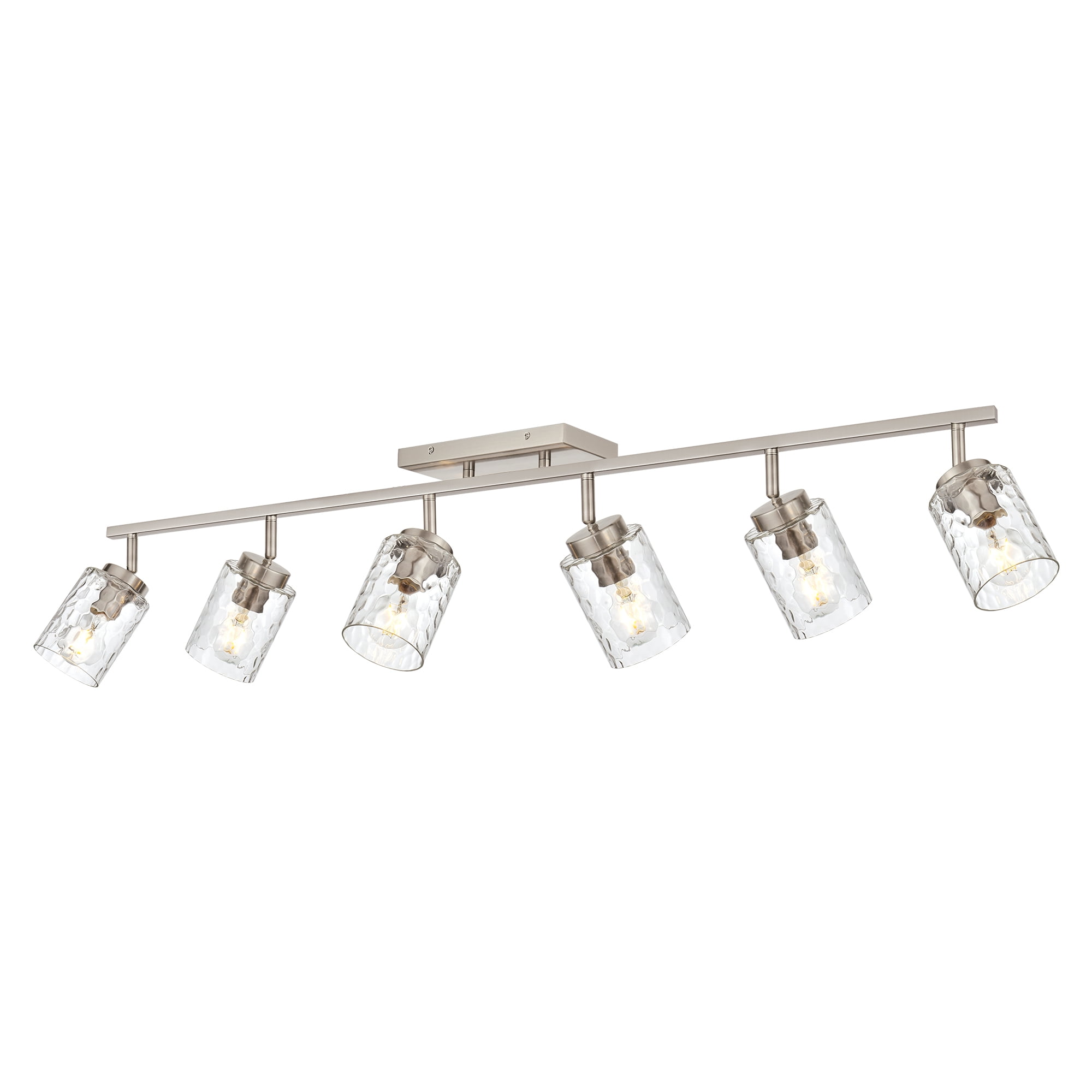 Melucee 6-light Track Lighting Ceiling Brushed Nickel Bathroom Vanity ...