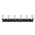 Melucee 6-light Vanity Lighting Black Bathroom Light with Clear Glass ...
