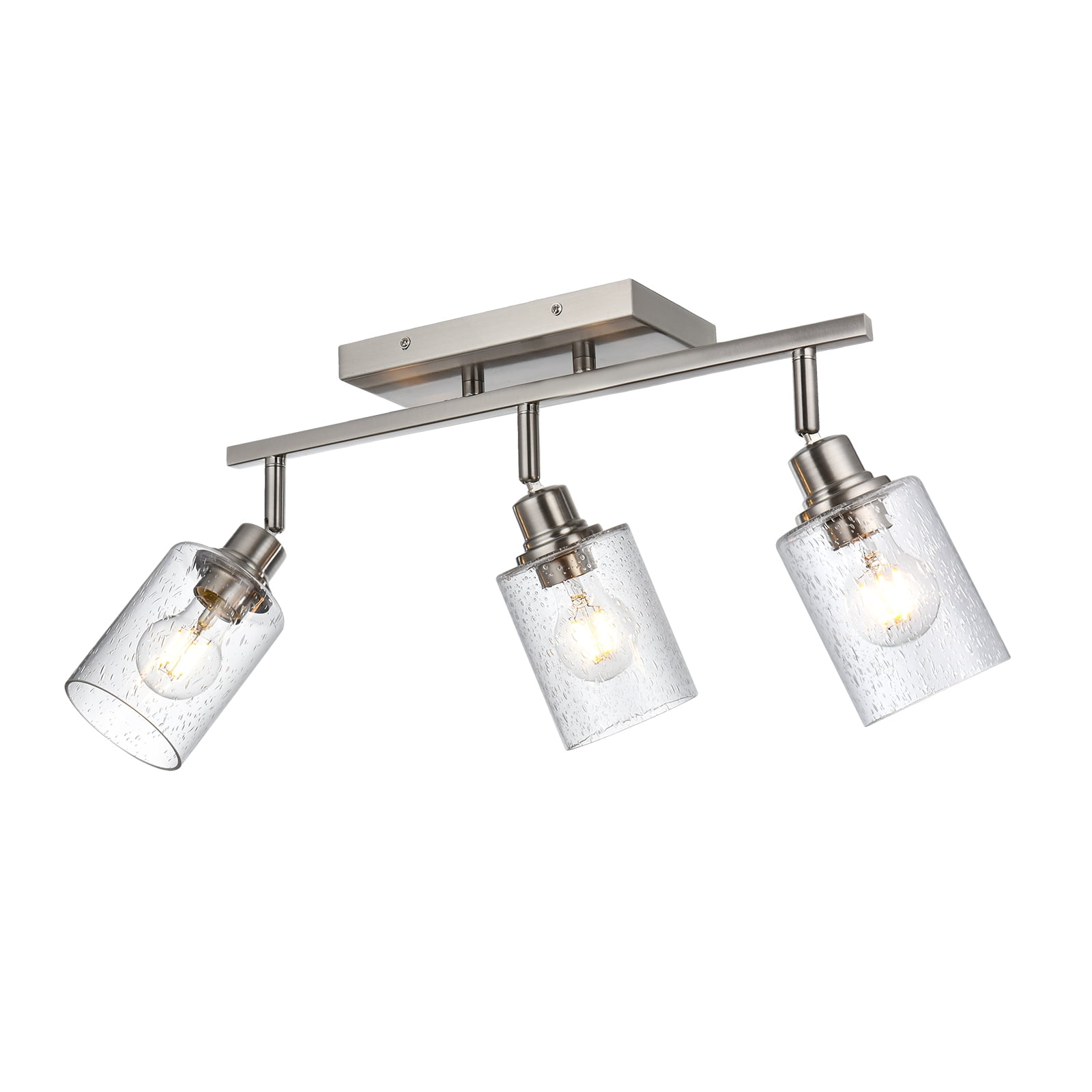 Melucee Adjustable Track Lighting Kit Brushed Nickel Flush Mount ...