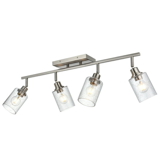 Melucee Adjustable Track Lighting Kit Brushed Nickel Flush Mount ...