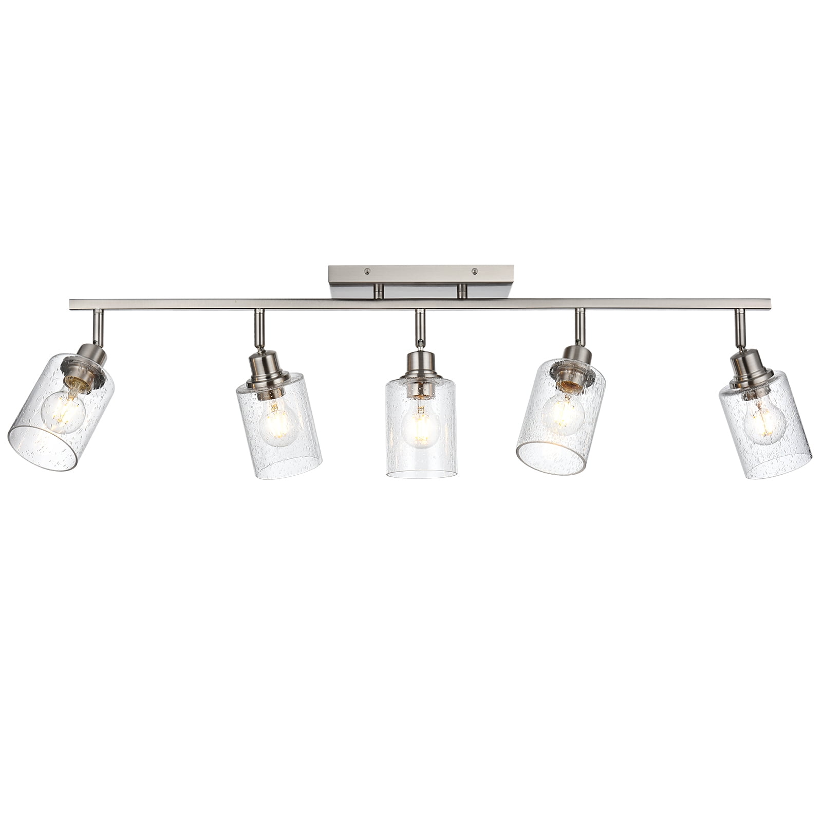 Melucee Adjustable Track Lighting Kit Brushed Nickel Flush Mount ...