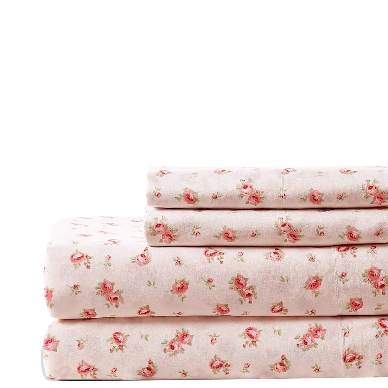 Melun 4 Piece Queen Size Rose Pattern Sheet Set The Urban Port, Pink ...