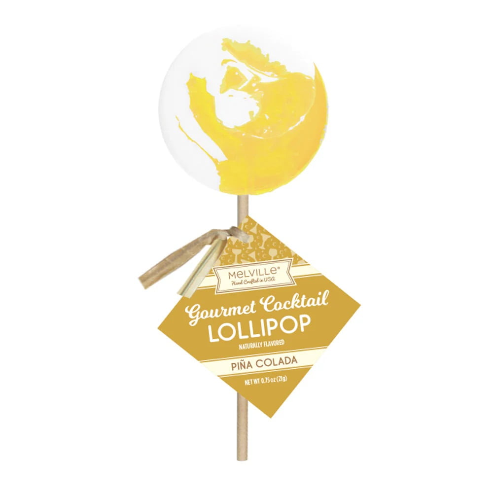 Melville Candy Gourmet Cocktail Lollipops, Pina Colada Flavor - 3 Pops ...