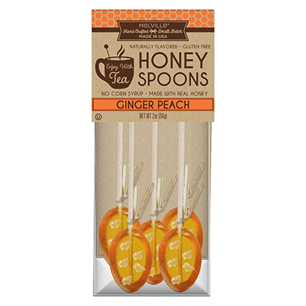 Melville Candy Hard Candy Ginger Peach Honey Spoons Lollipop On Wooden ...