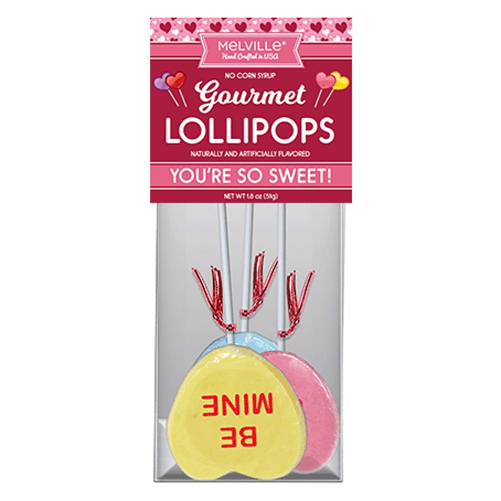 Melville Candy Hard Candy Valentine Conversation Heart Pastel Lollipop ...