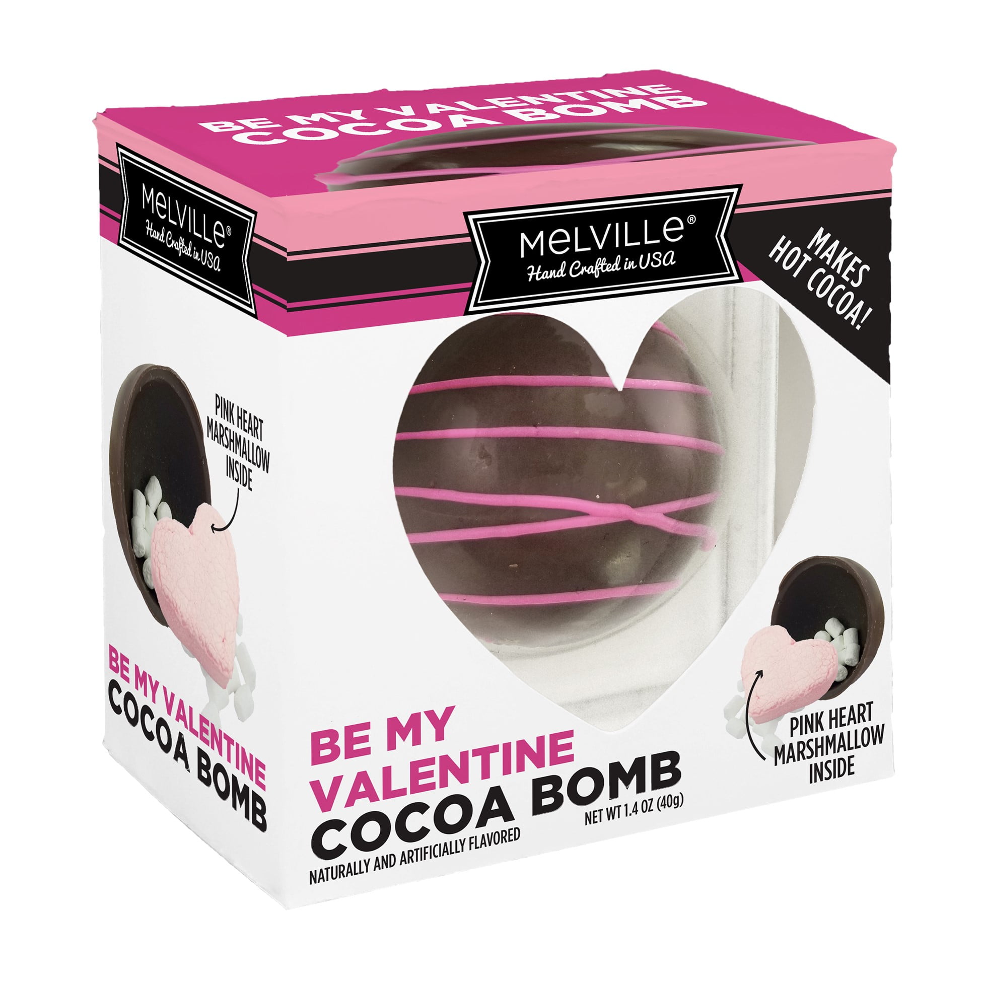 Melville Valentines Day Hot Cocoa Bomb, Be My Valentine, 1.4 Ounce Gift ...
