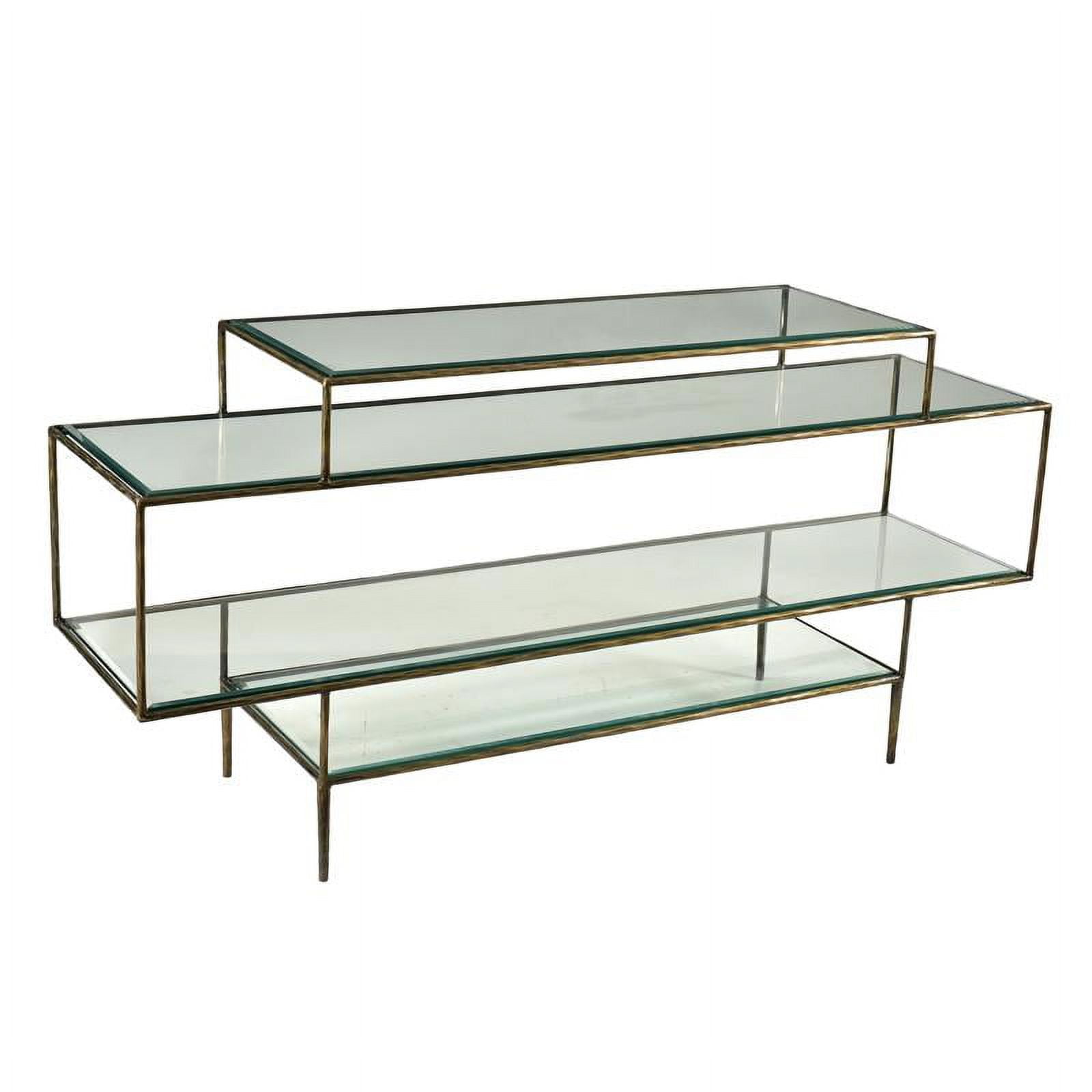 Melvin Rectangular 4-Layer Glass Top TV Cabinet, Media Console with ...