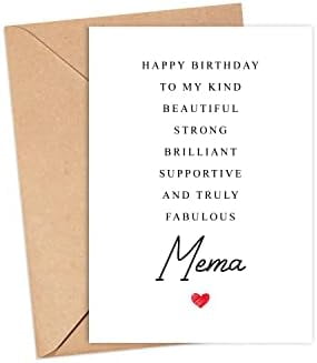 Mema Birthday Card Poem - Amazing Mema Gift - Birthday Card Mema ...