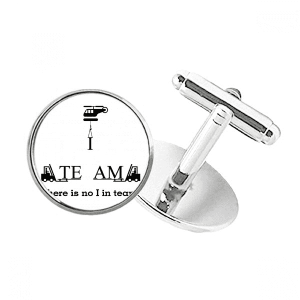 Member Team Forklift Helicopter Round Button Cuff Clip Stud Cufflinks ...