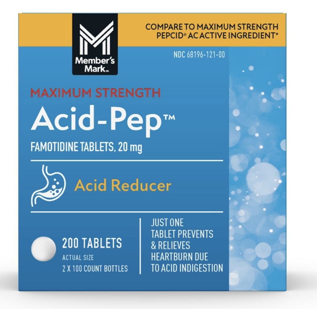 Memberâ€™s Mark Acid-Pep Acid Reducer Tablets, Famotidine 20 mg, 50 ...