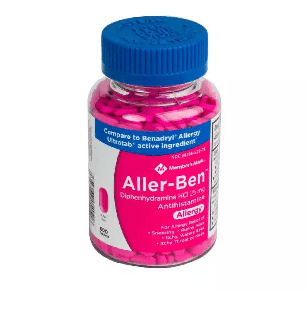 Member’s Mark Aller-Ben Allergy Medication 600 Tablets 25mg - Walmart ...