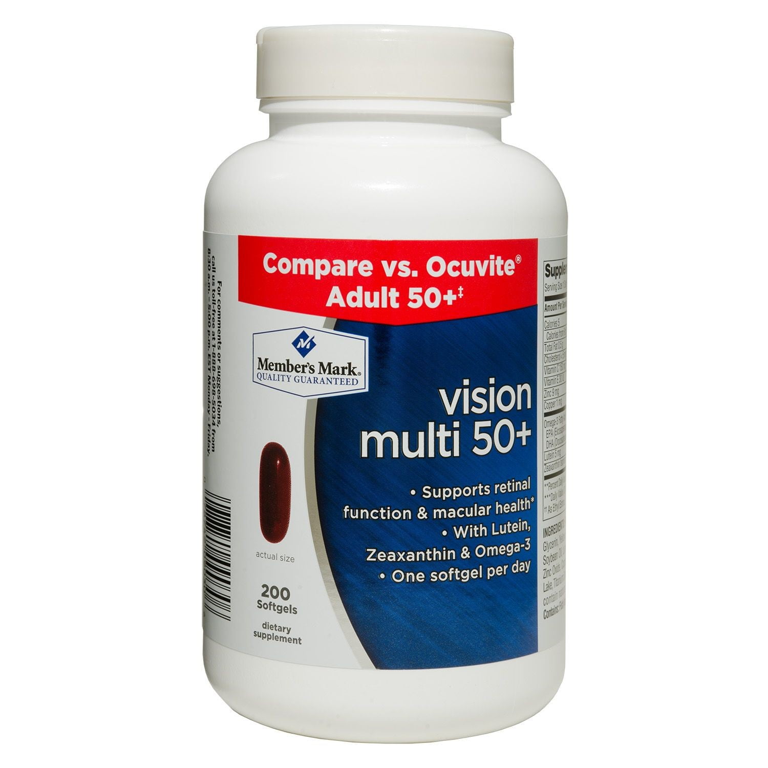 Member's mark vision multi 50+ supplement, 200 ct - Walmart.com