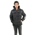 Members Only Men's Heavy Puffer Jacket, Black, Medium, Long Sleeves ...