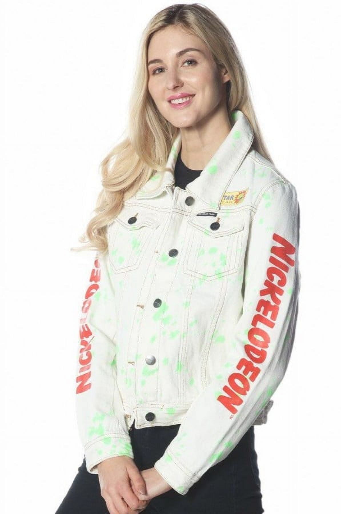 Members Only Women's White Denim Nickelodeon Trucker With Pai-White ...