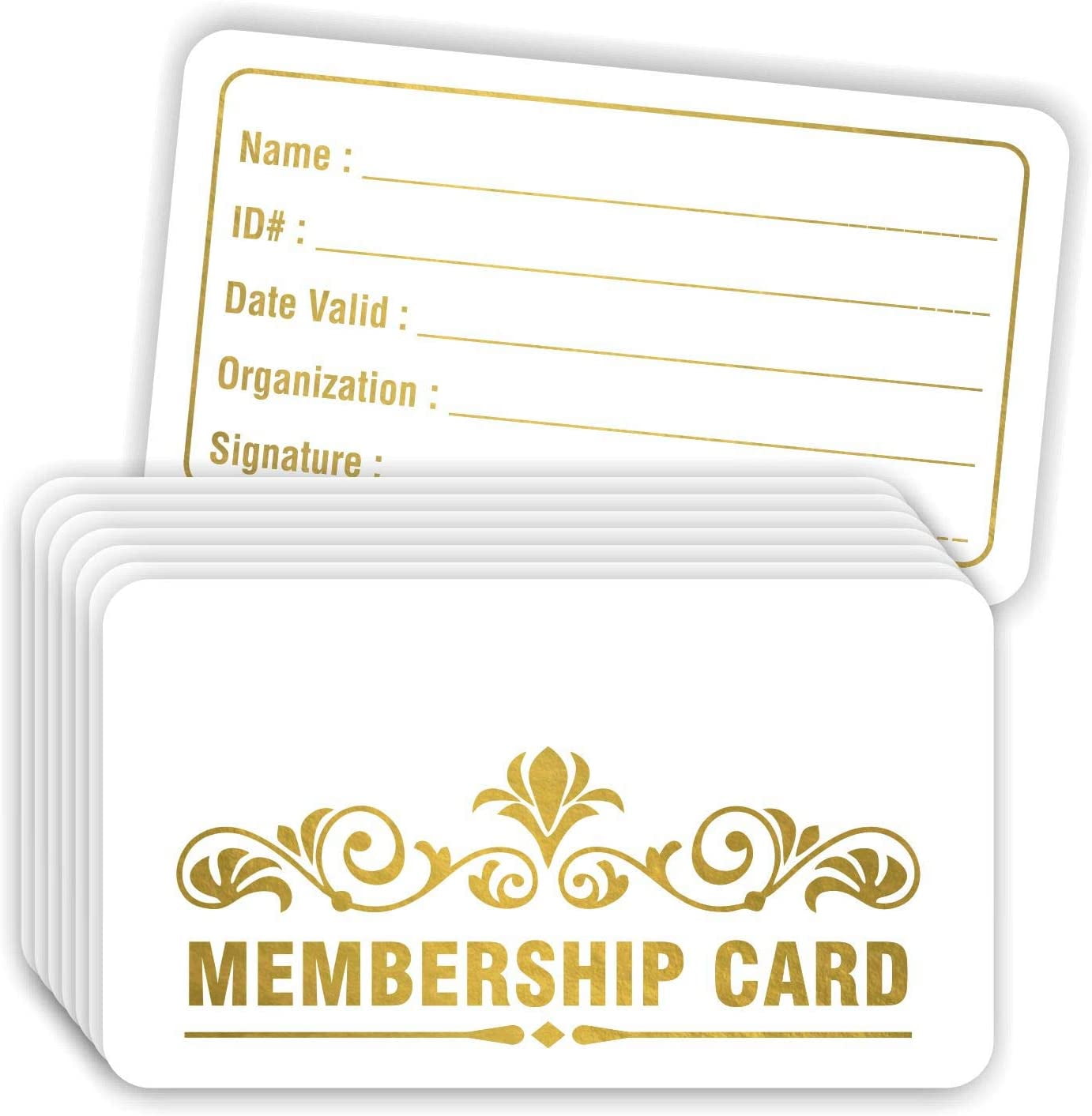 Membership Cards - Gold Foil Stamping 3.5" x 2" Blank Member ID Entry ...