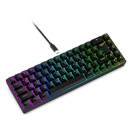 Membrane Keyboard Typewriter 68Keys Mechanical Feeling Keycaps Keyboard ...