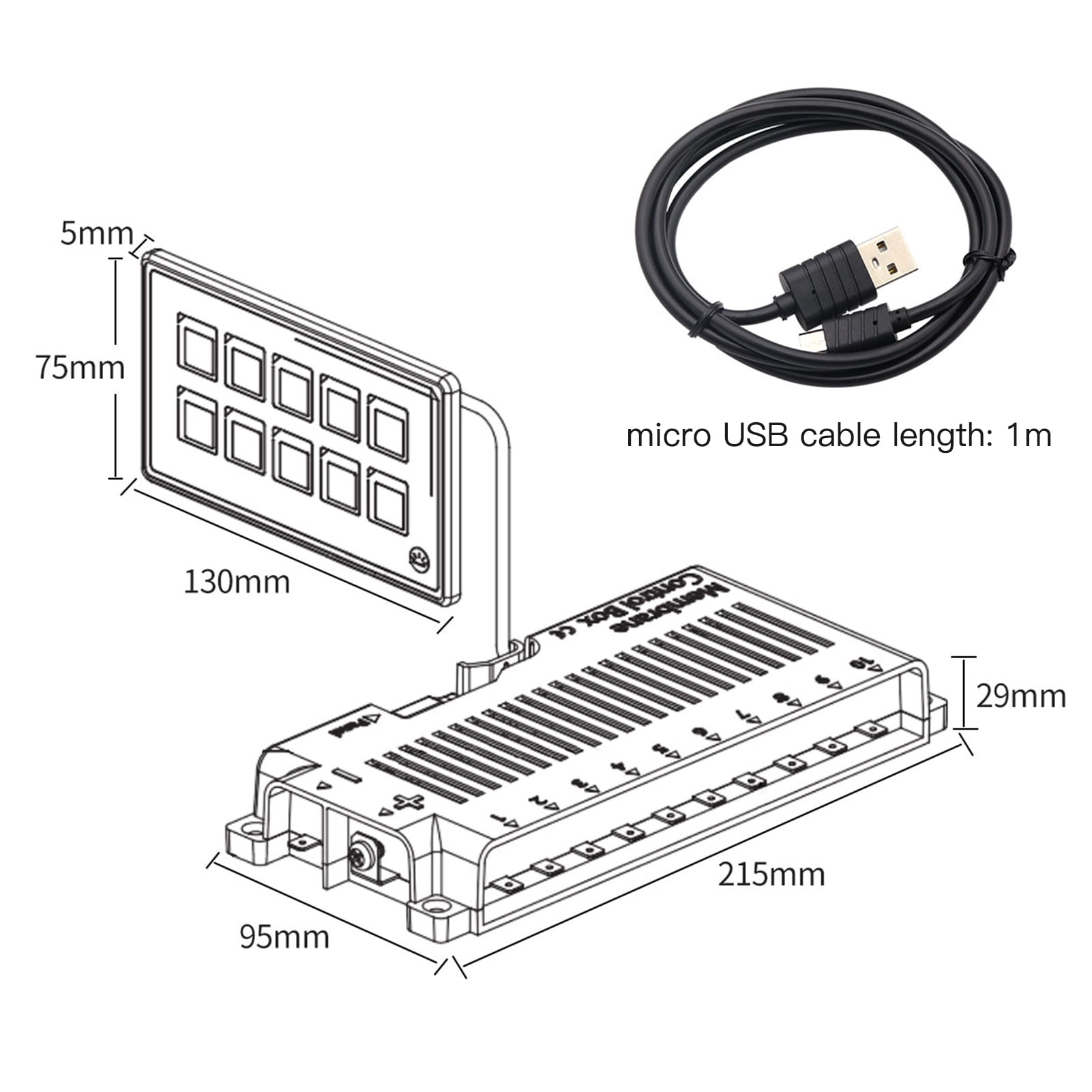 Membrane Panel,Car Universal 10p Usb Cable Built-in Cable Built-in Pptc Panel With Led Pptc Ip67 ...