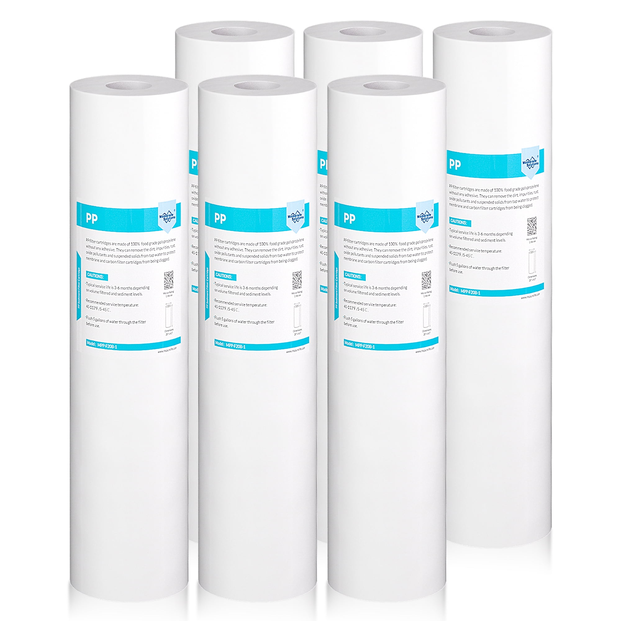 Membrane Solutions 5 Micron 4.5" x 20" Whole House Sediment Home Water ...