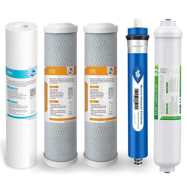 Ro Filters 5-Stage Reverse Osmosis Replacement Filter Set With 50 GPD ...