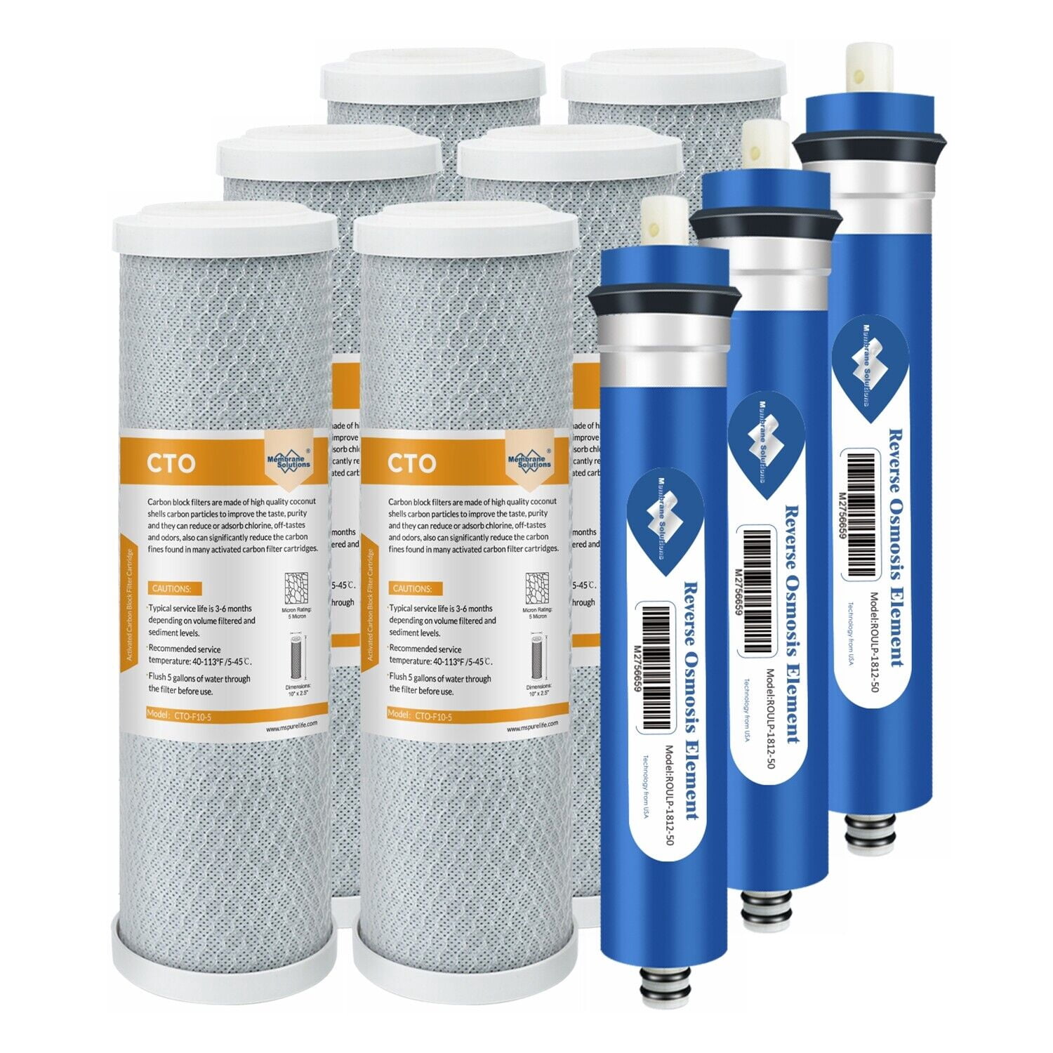 Membrane Solutions Combo Pack Water Filter Replacement Cartridge ...