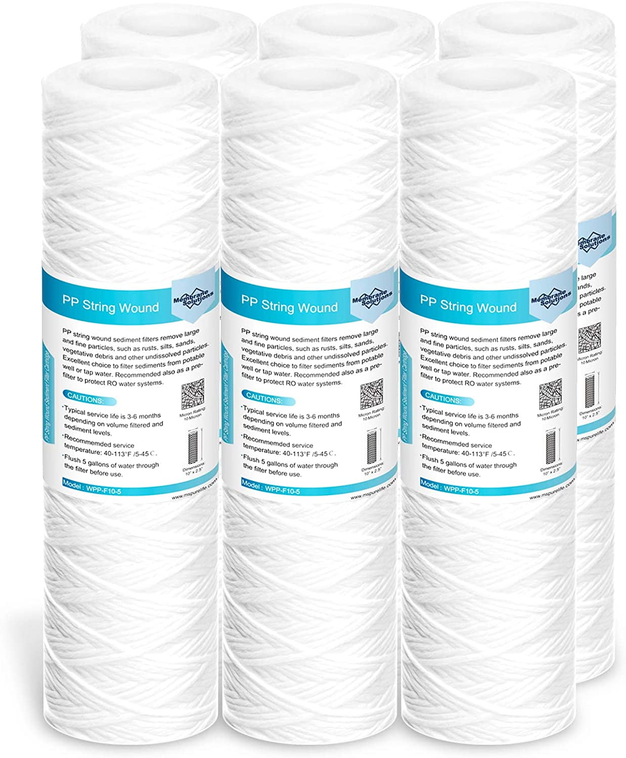 Membrane Solutions String Wound Whole House Water Filter Replacement ...