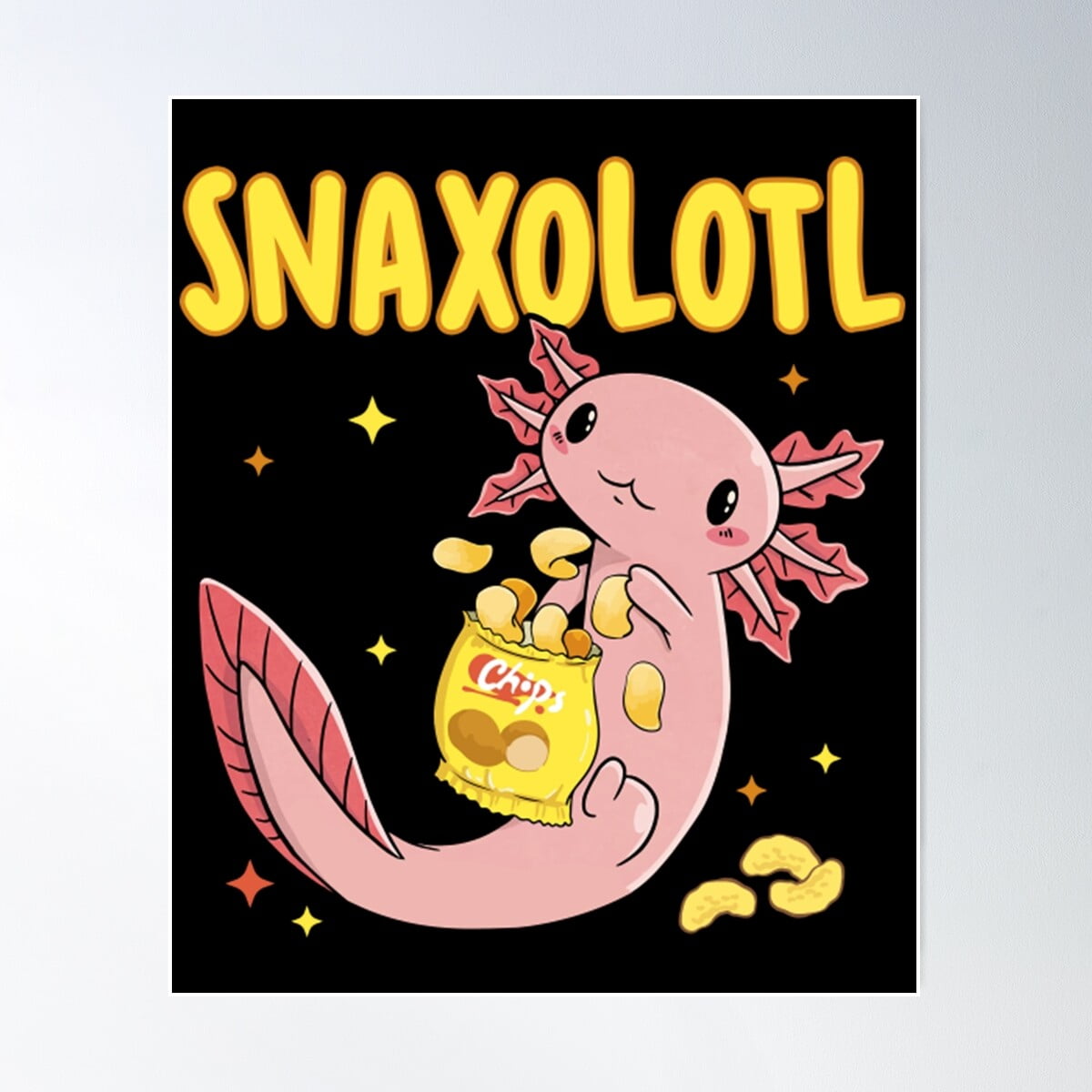 Meme Axolotl Snaxolotl Axolotl Lover Axolotl Food Poster Wall Art ...