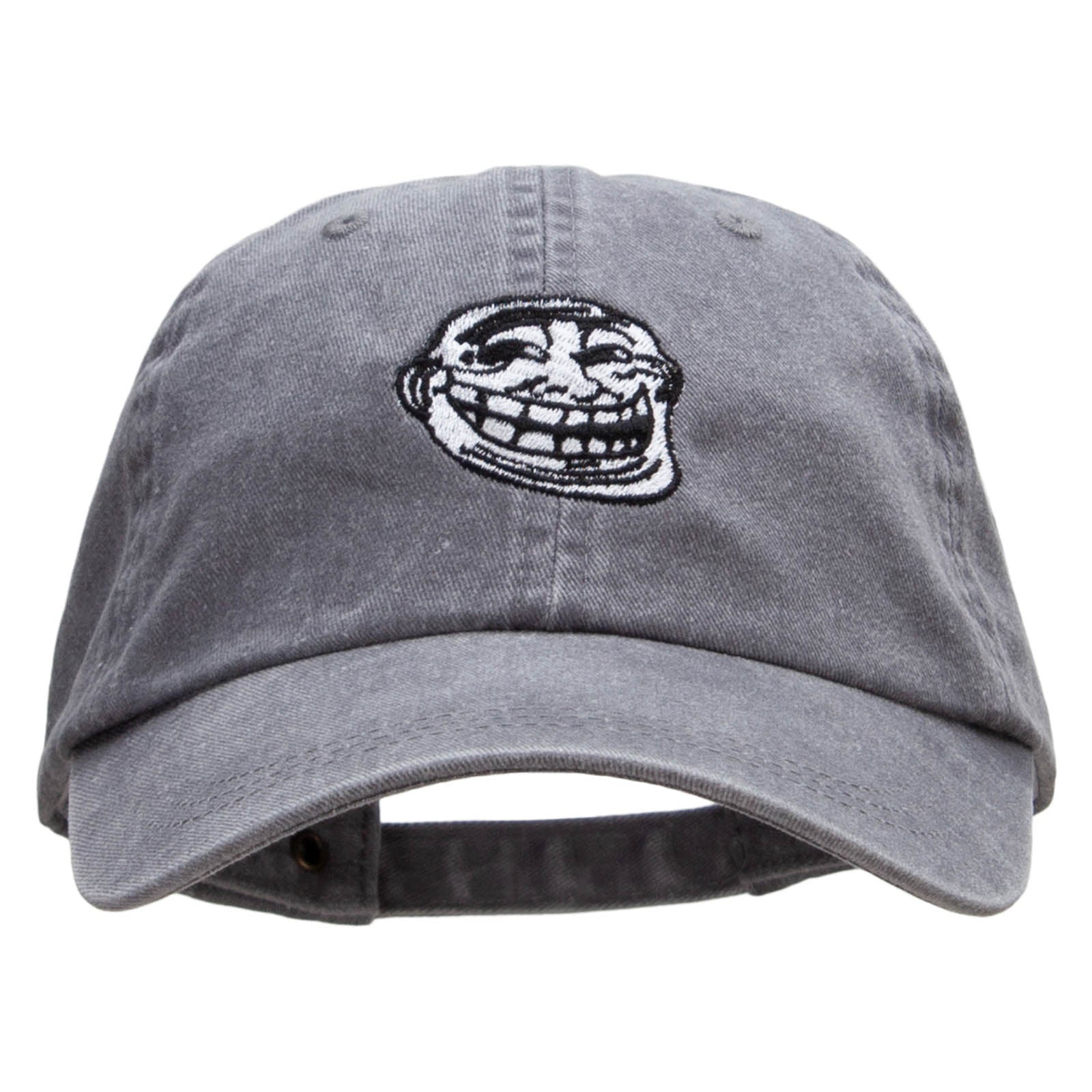 Meme Face Embroidered Pigment Dyed Wash Caps - Grey OSFM - Walmart.com