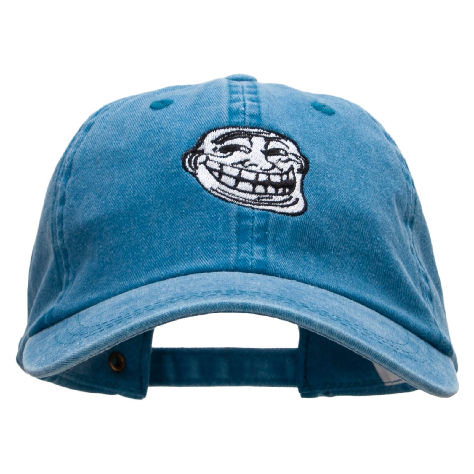 Meme Face Embroidered Pigment Dyed Wash Caps - Turquoise OSFM - Walmart.com