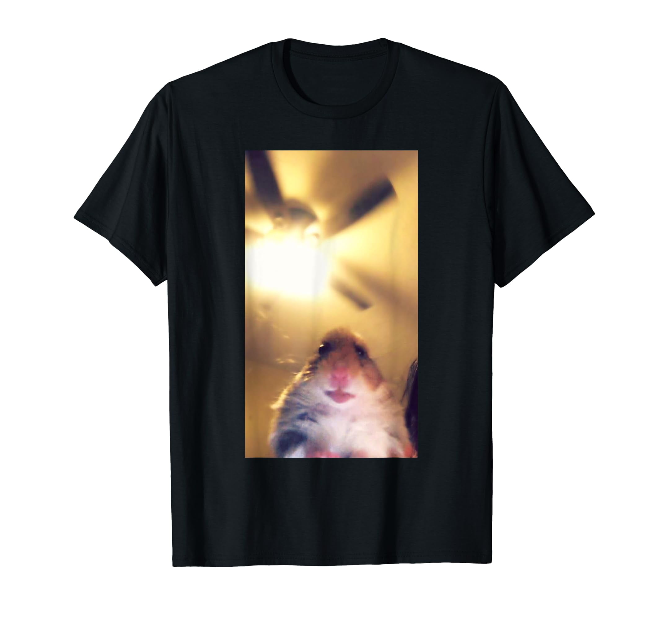 Meme Hamster Staring Front Camera T-Shirt Black Tee - Walmart.com