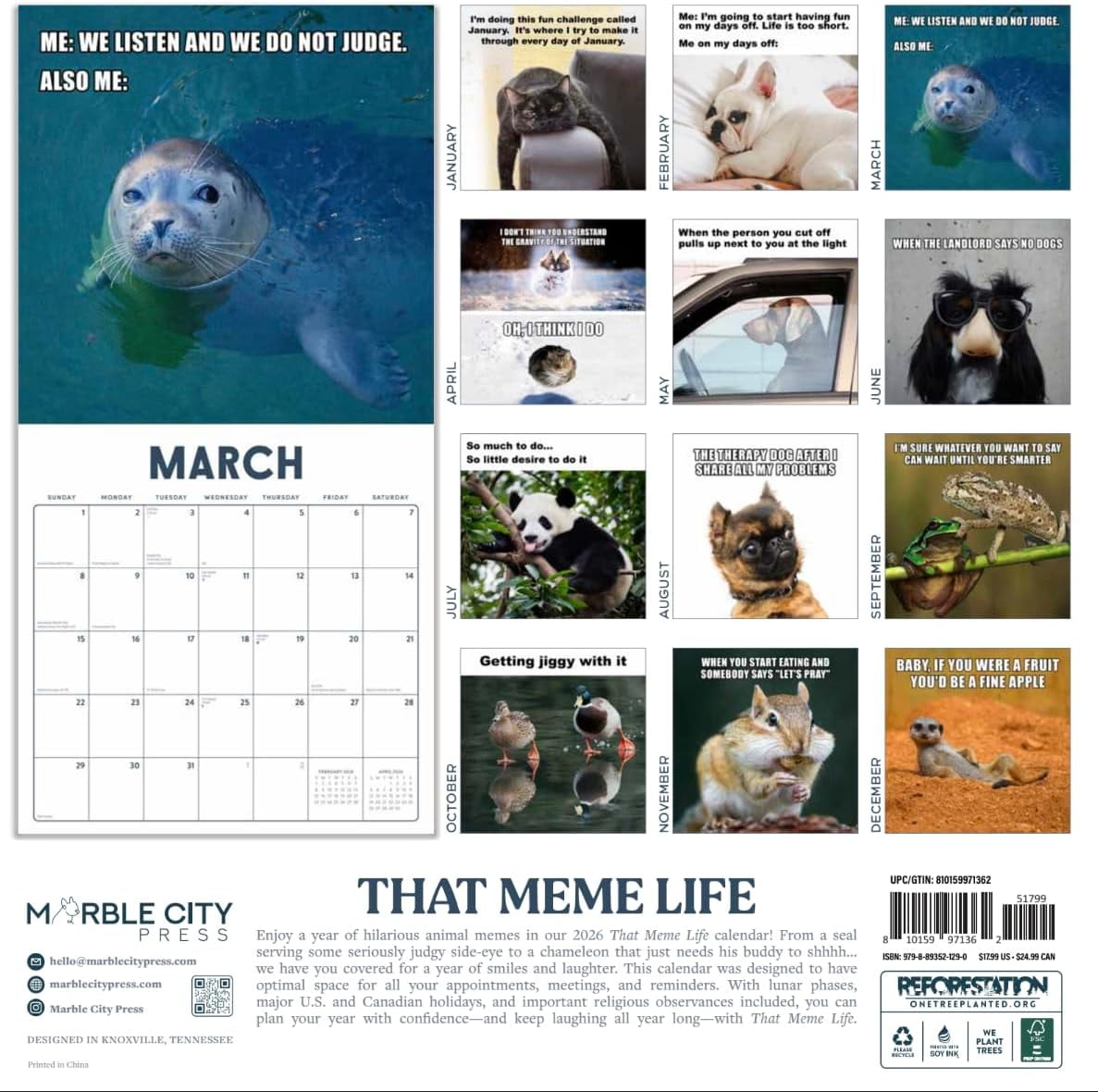 That Meme Life 2026 Calendar | 2026 Wall Calendar | Monthly Planner ...