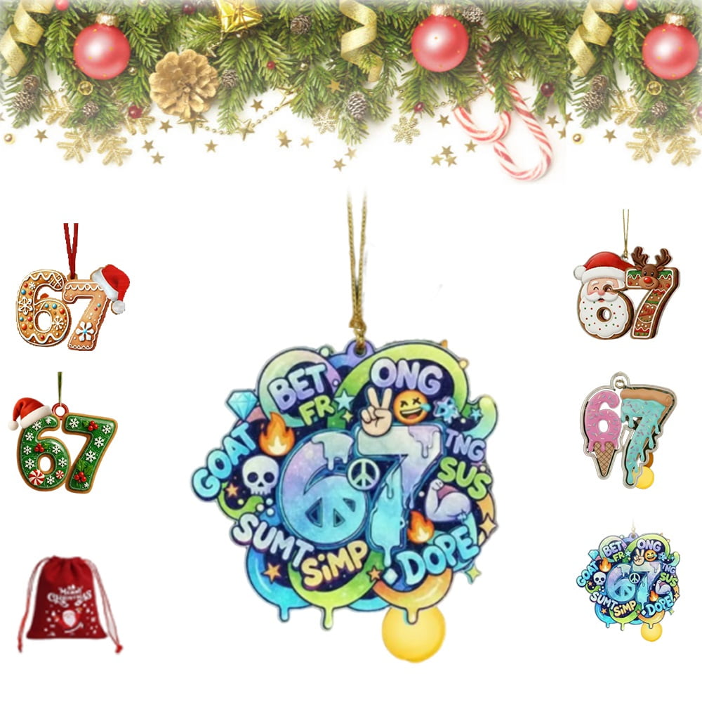 Meme Magic Six Seven Ornaments, Personalized Popular Saying 67 ...