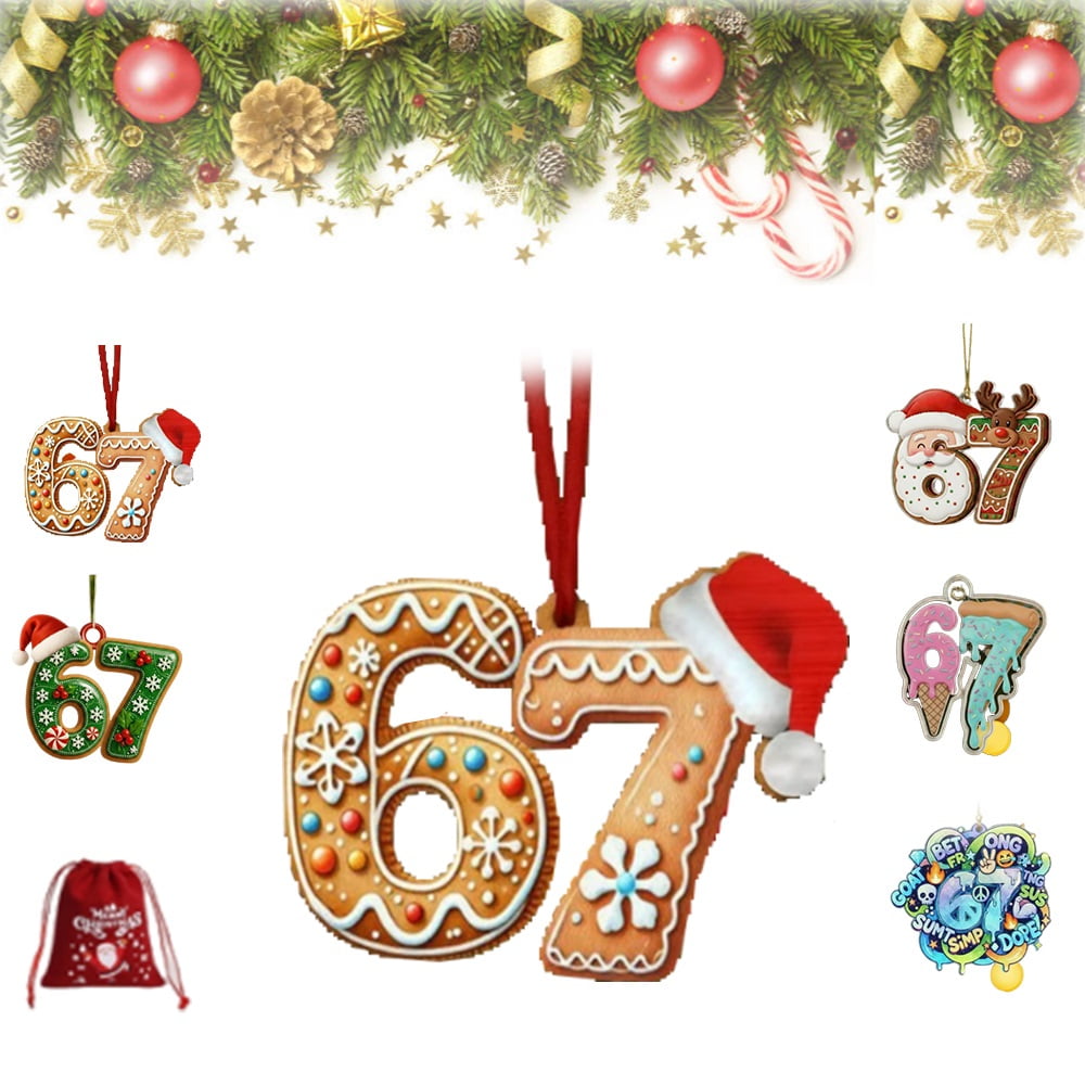 Meme Magic Six Seven Ornaments, Personalized Popular Saying 67 ...