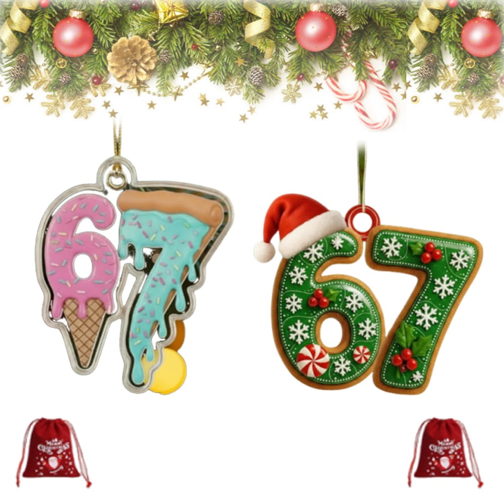 Meme Magic Six Seven Ornaments, Personalized Popular Saying 67 ...