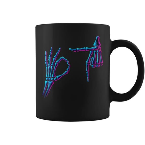 Meme Skeleton Hand 6 7 Halloween Six Seven Humor Coffee Mugs - Walmart.com