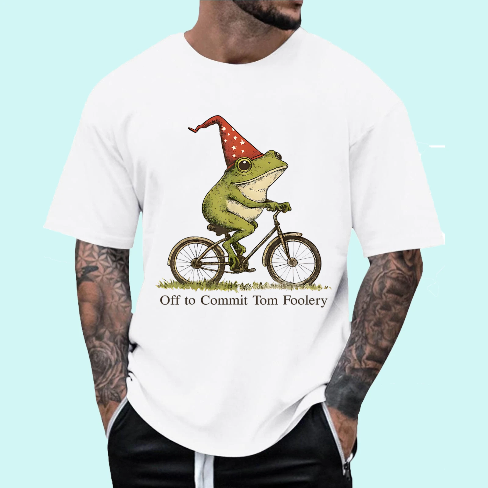 Meme Whimsical Frog Wizard Off to Commit Tom Foolery Frog T-Shirt ...