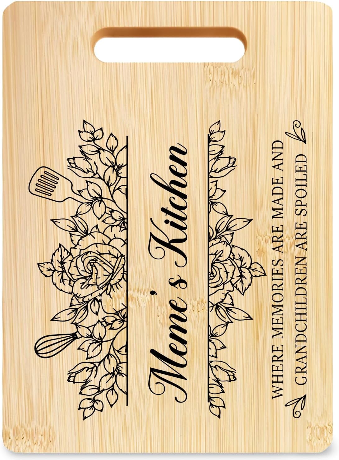 Meme's Kitchen Cutting Chopping Board, Mother's Day Gifts for Meme ...