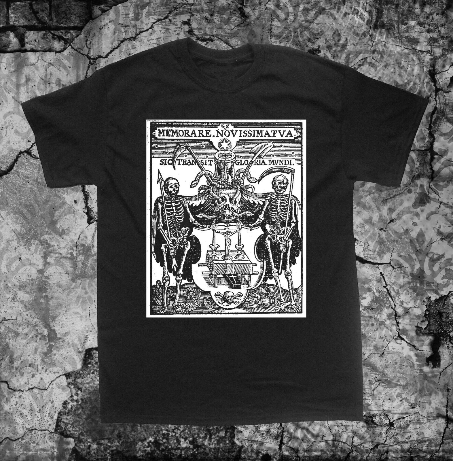 Memento Mori Shirt - Danse Macabre Dance of Death Occult skull Gothic ...