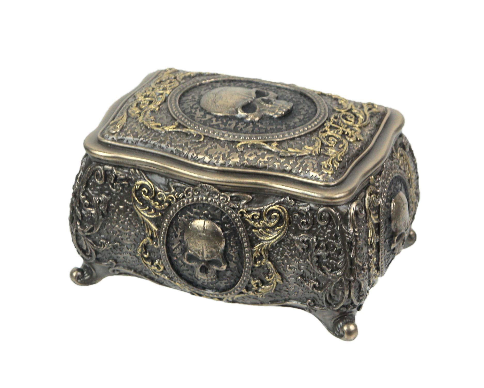 Veronese Design 3 1/8 Inch Skull Brooch Victorian Trinket Box Cold Cast ...