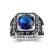 JackAni 14k Yellow Gold White CZ April Birthstone 2024 Class Graduation ...