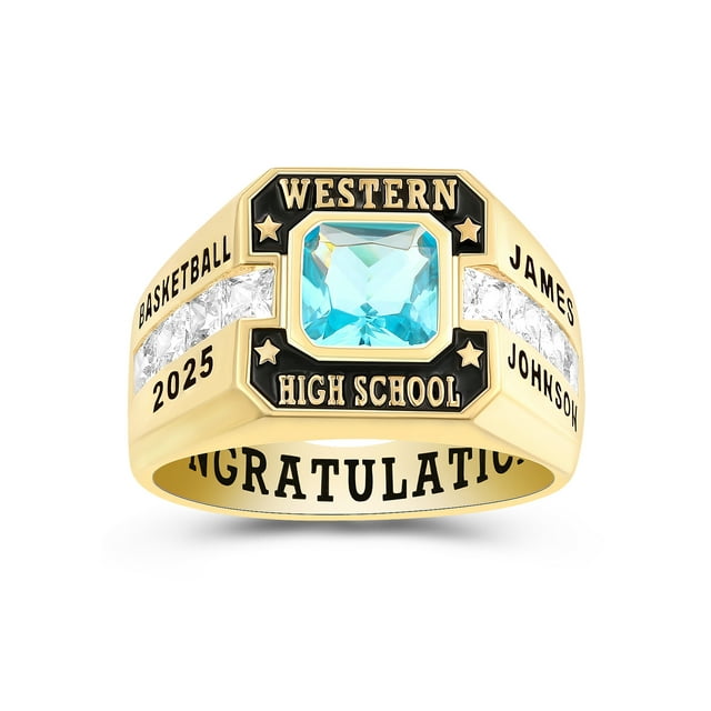 Mementos USA Customized Sterling Silver or 10kt Gold Men Class Rings ...