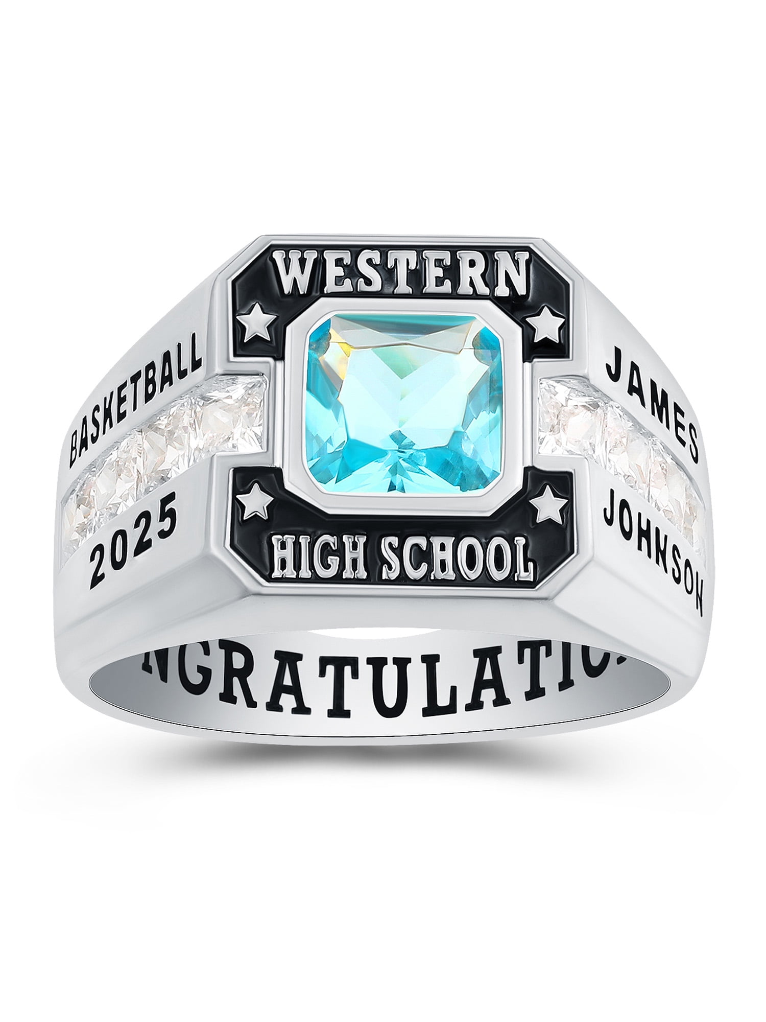 Mementos USA Customized Sterling Silver or 10kt Gold Men Class Rings ...