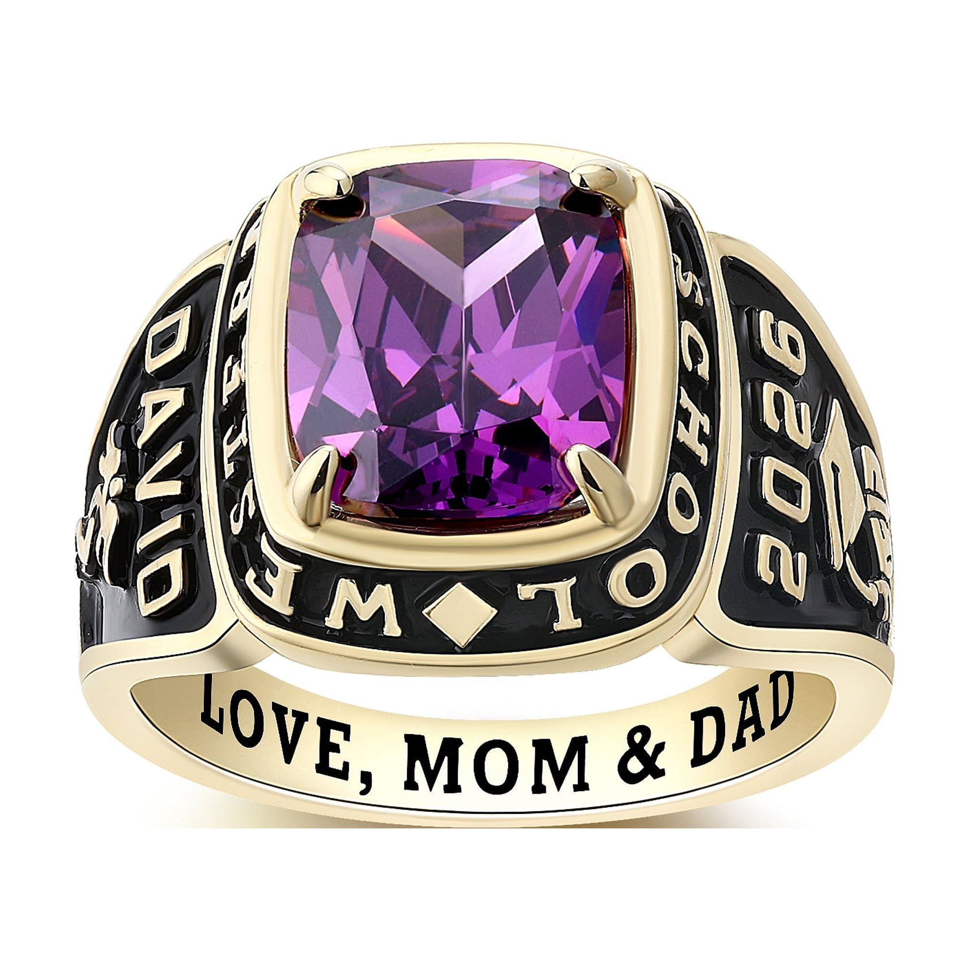 Mementos Customized Sterling Silver Men Class Rings for High School and ...