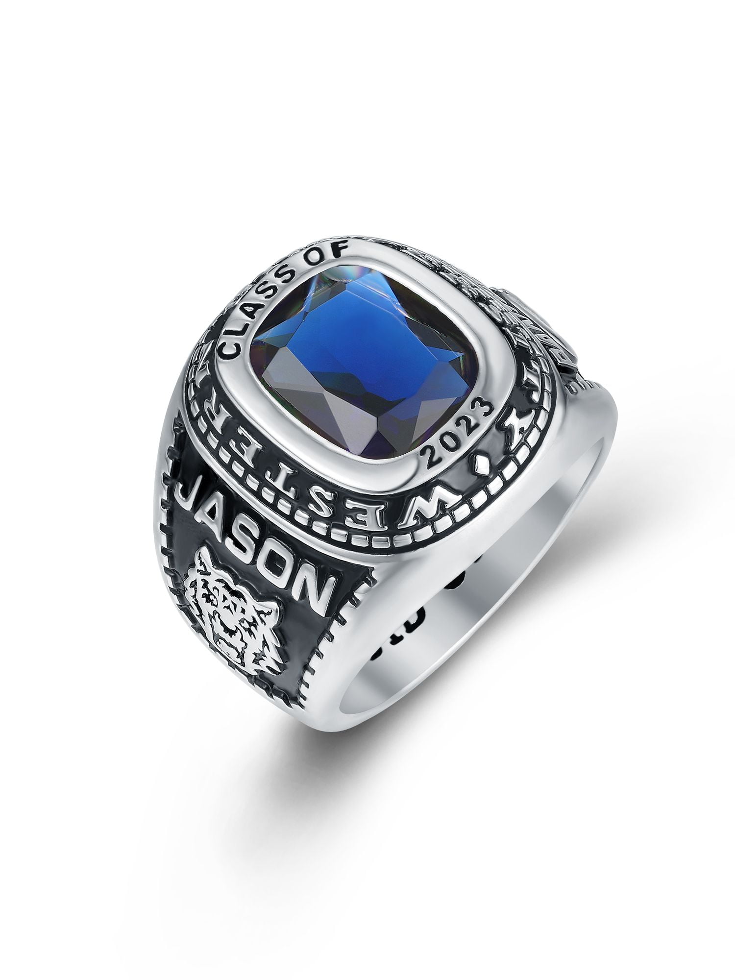 Mementos Customized Sterling Silver Men's Class Rings for High School ...