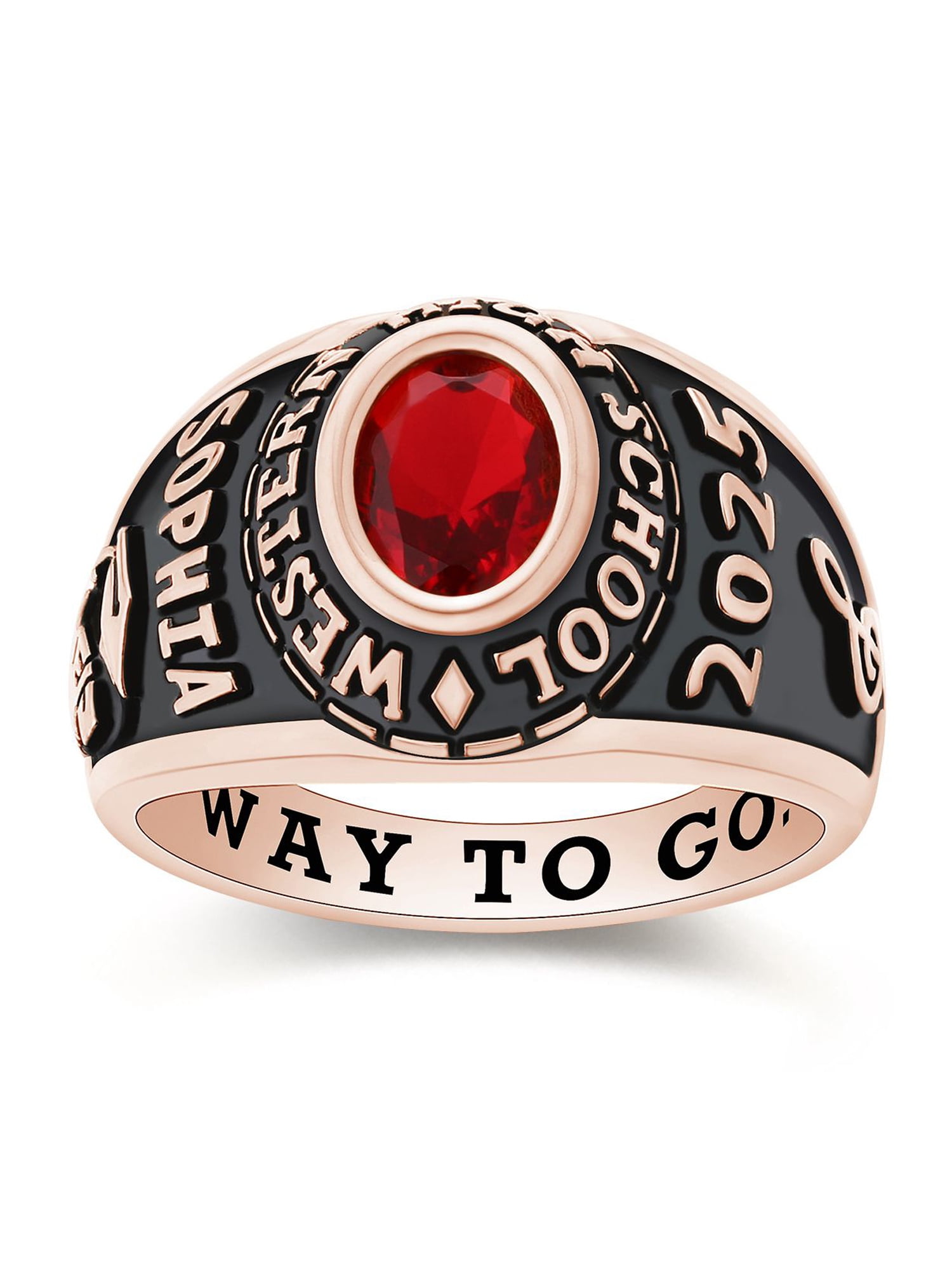 Mementos USA Custom Sterling Silver Medium Women Class Rings for High ...