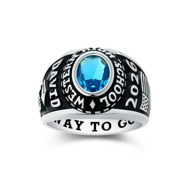 Mementos Customized Men's Sterling Silver or 10kt Gold Class Ring for ...