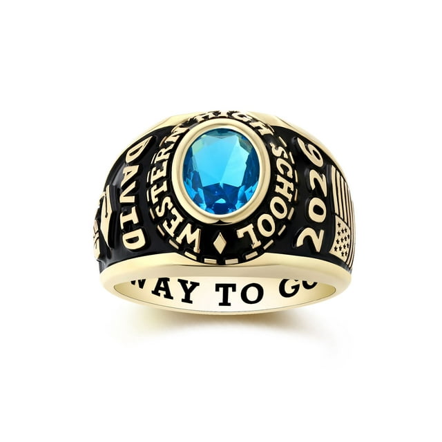 Custom Configurator Mementos USA 10kt Yellow Gold Large Men's Class ...