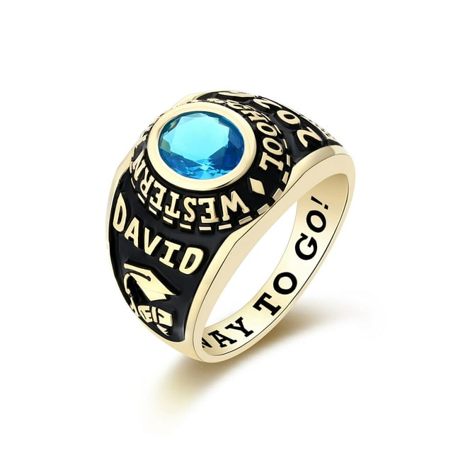 Mementos Customized Sterling Silver or 10kt Gold Large Class Rings for ...