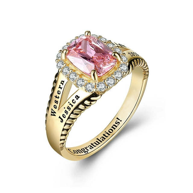 Mementos USA Customized Sterling Silver College High School Class Rings ...