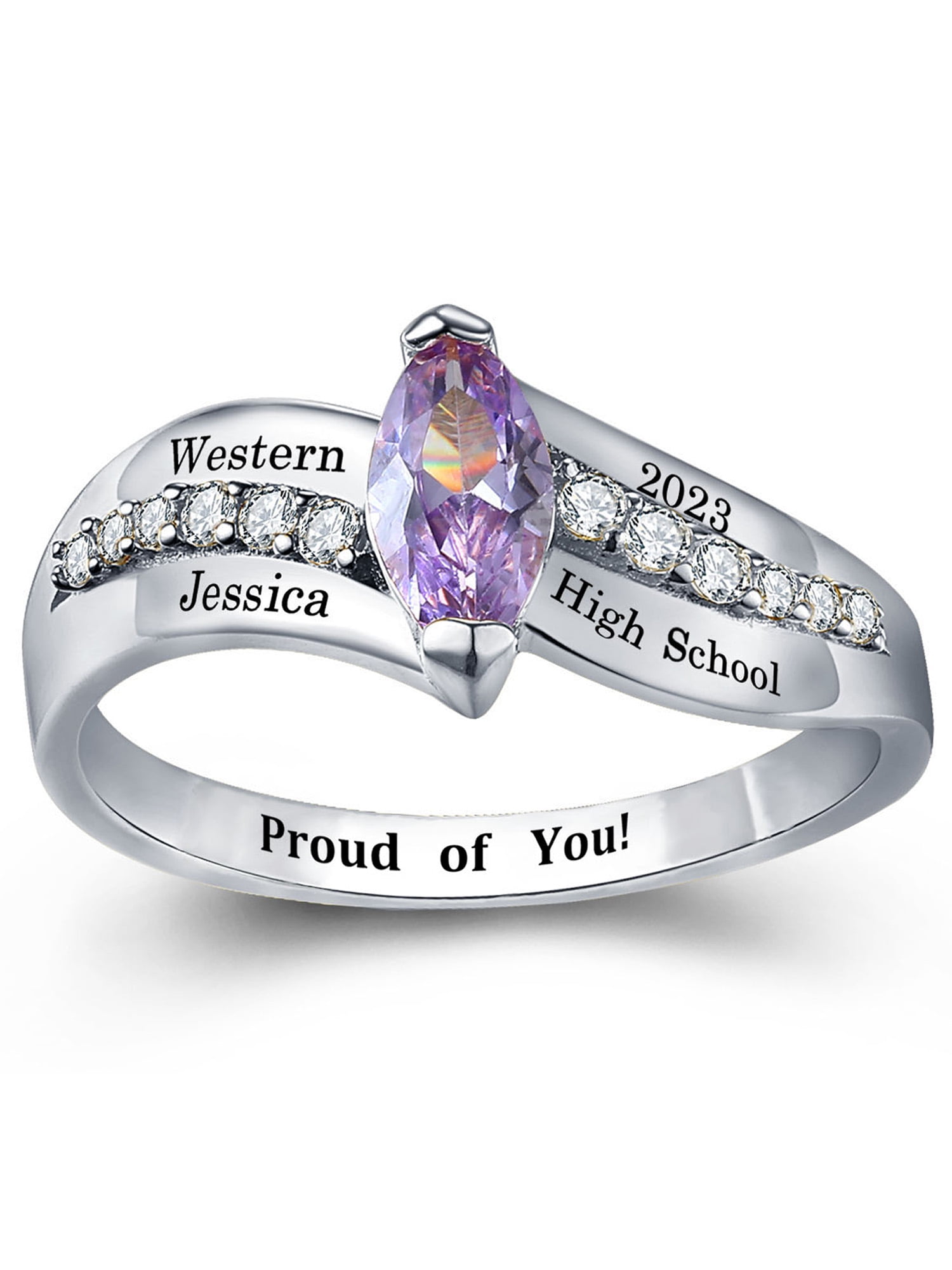 Mementos USA Customized College High School Class Rings for Women ...
